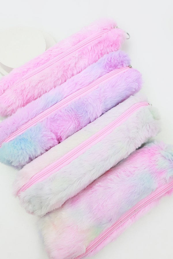 Pastel rainbow Fur Pencil Case – Hadley Ashley's Boutique