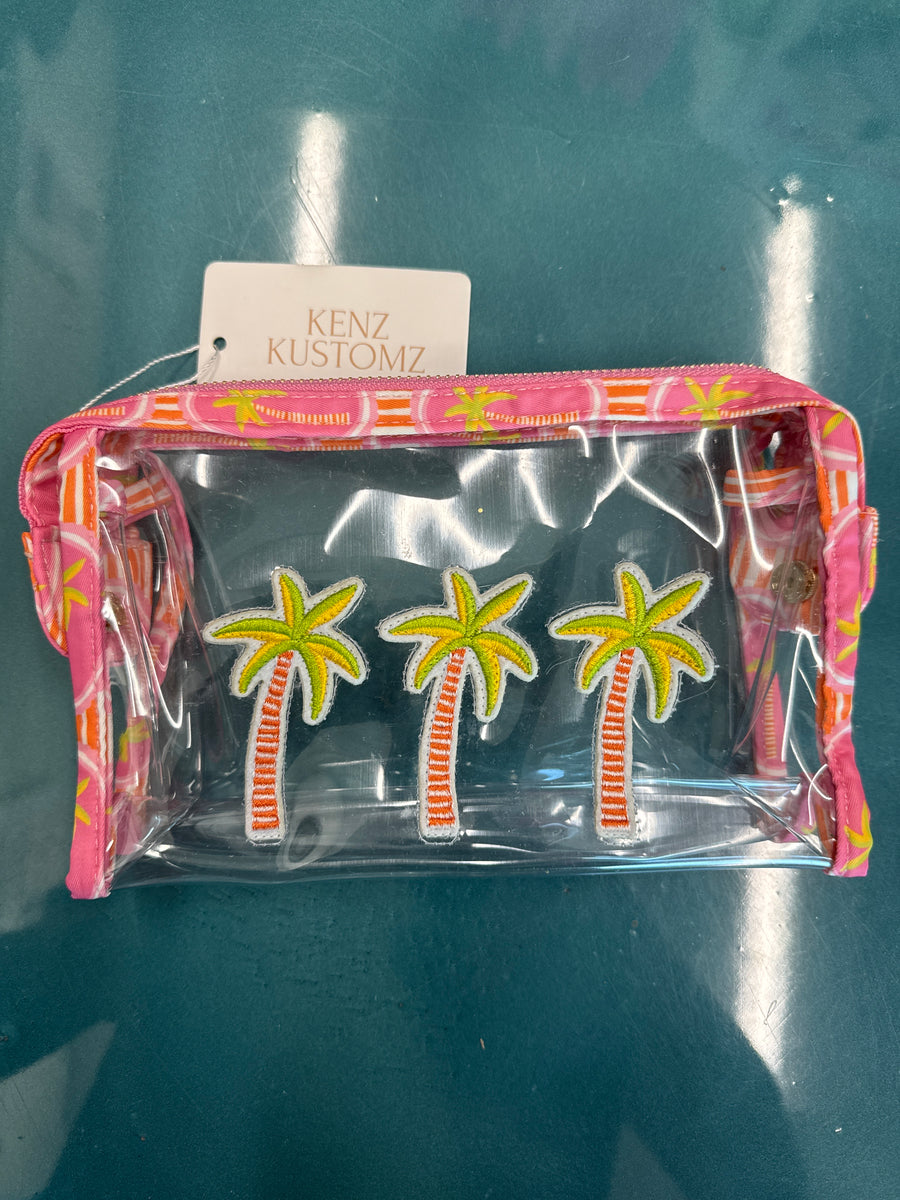 3 palms clear pouch – Hadley Ashley's Boutique
